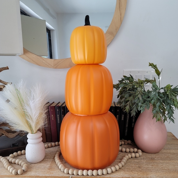 Holiday | Set Of 3 Stacking Pumpkins Stores Small One Side Has A ...
